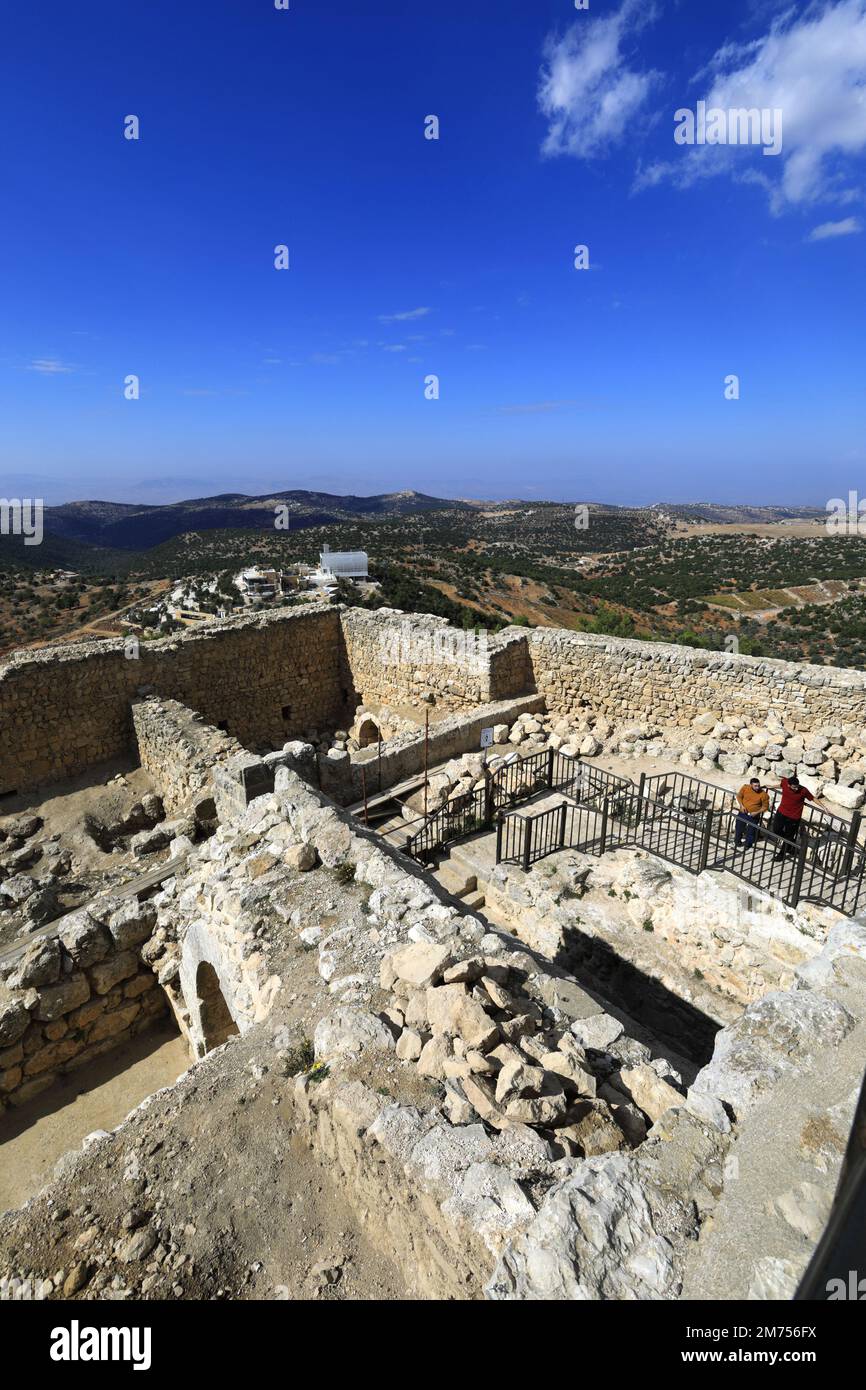 View of Ajloun Castle (Qa'lat ar-Rabad) in the Mount Ajloun district of ...