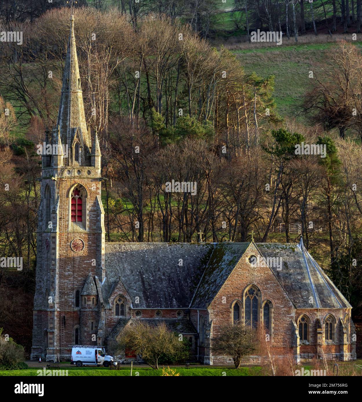 K2, specialist steeplejack firm, van parked at church of St Mary in ...