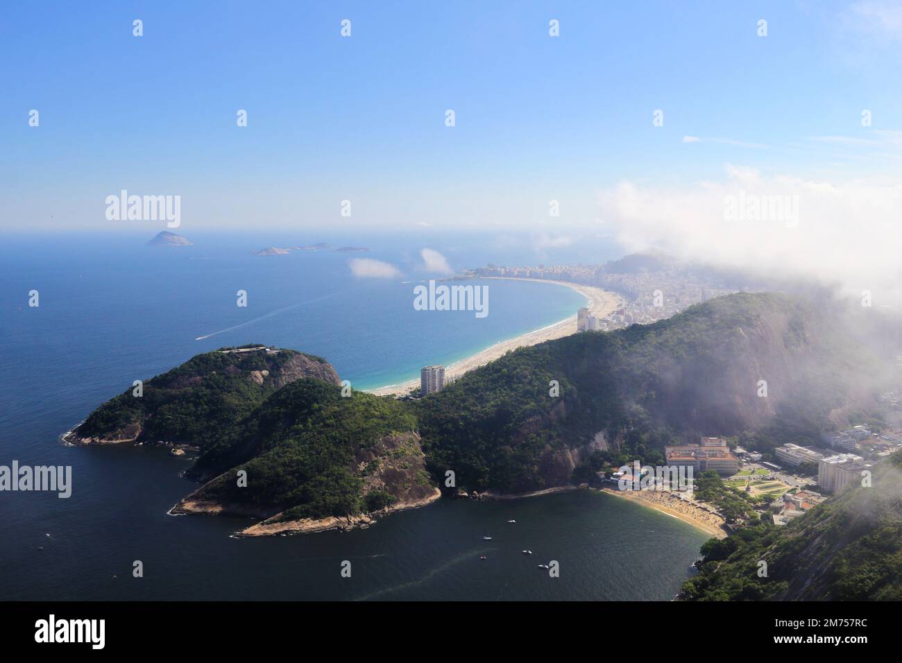 An aerial view of cityscape Rio de Janeiro surrounded by buildings and ...