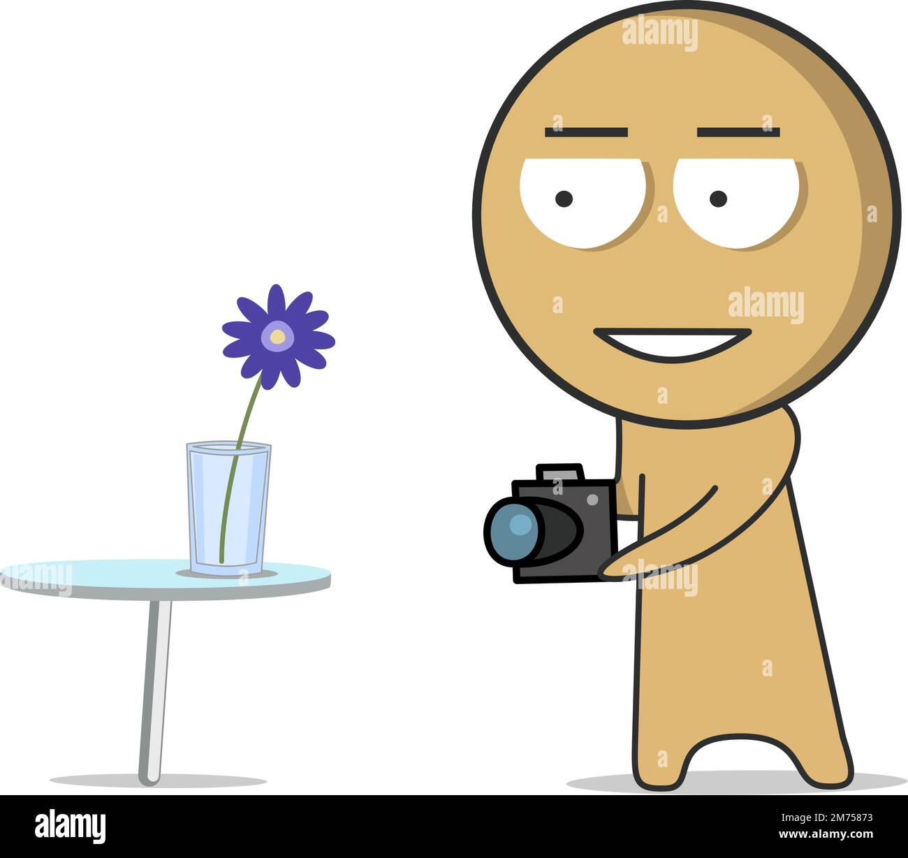 Camera on white table Stock Vector Images - Alamy