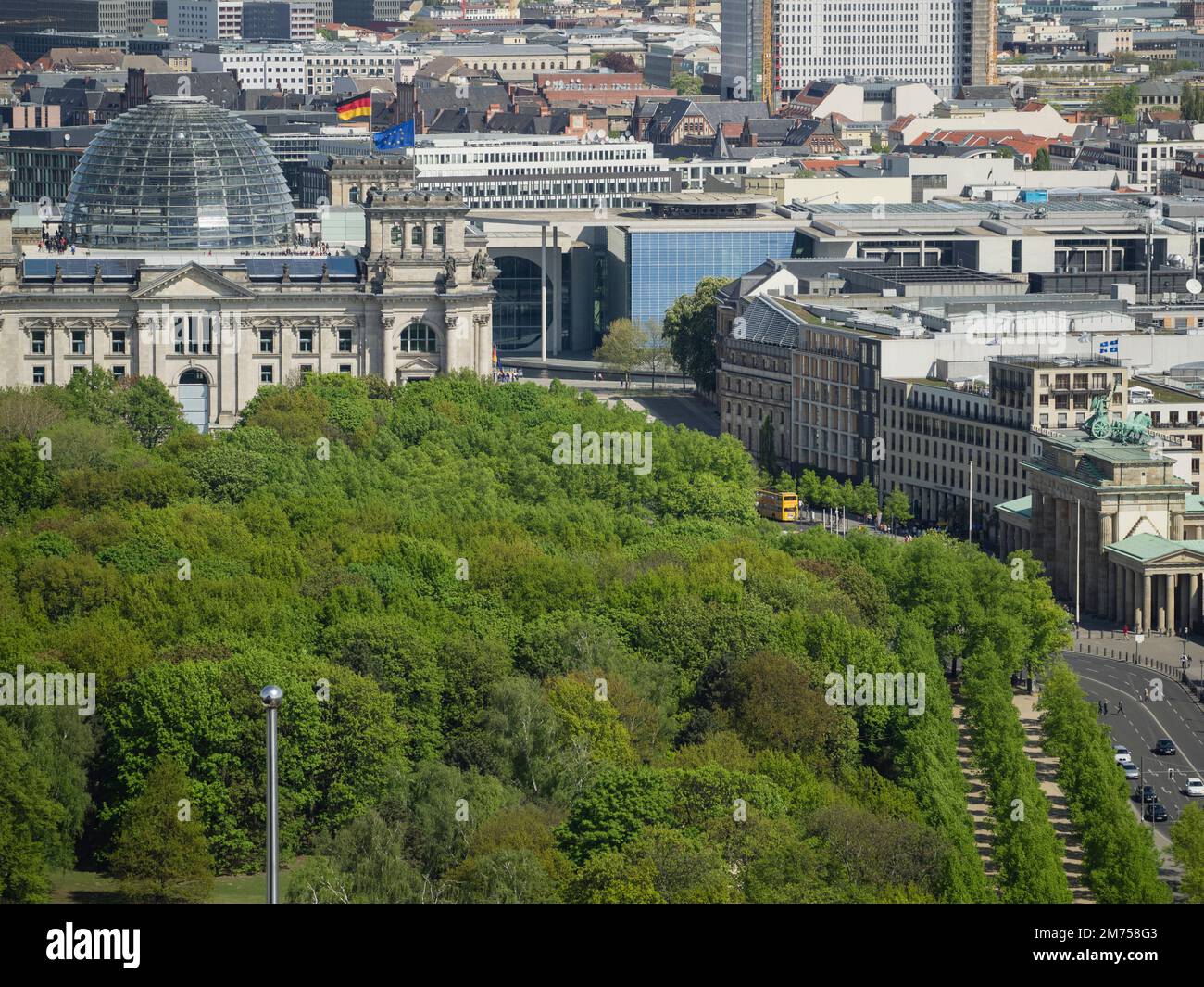 Cityscape view towards the Reichstag Dome and Chancellery as seen from ...