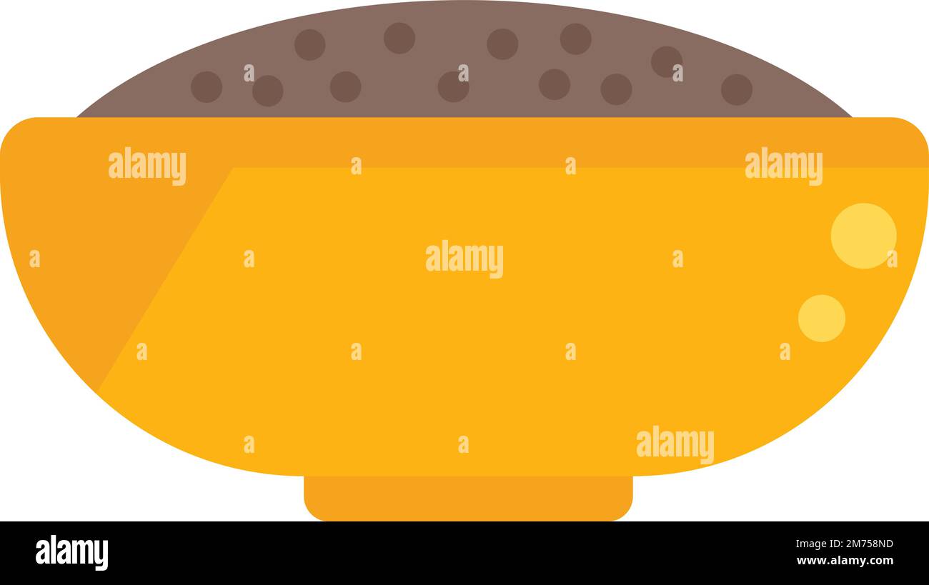 Canola bowl icon flat vector. Oil plant. Flower seed isolated Stock ...