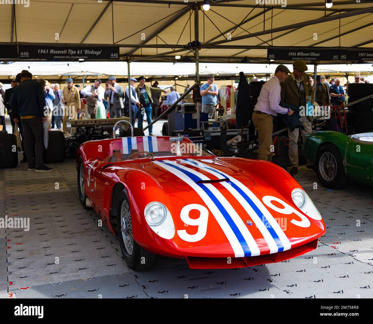 A 1961 Maserati Type 61 Tipo "Birdcage" owned by Italian Matteo Panini ...