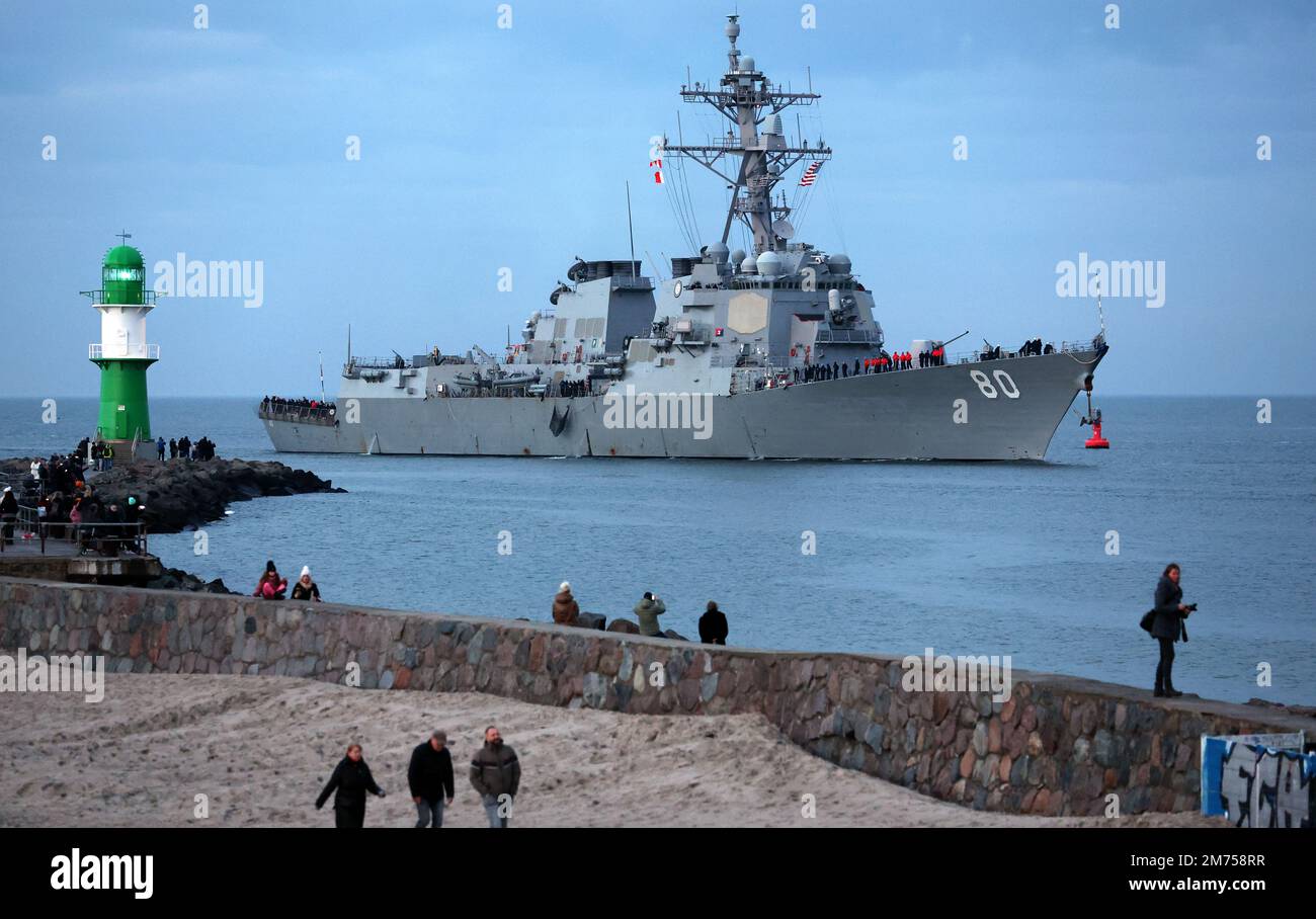Rostock, Germany. 07th Jan, 2023. The U.S. destroyer "USS Roosevelt ...