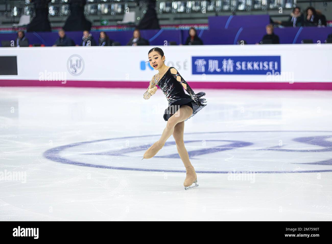 Minsol Kwon (KOR) performs during day 1 of the Junior Women Short ...