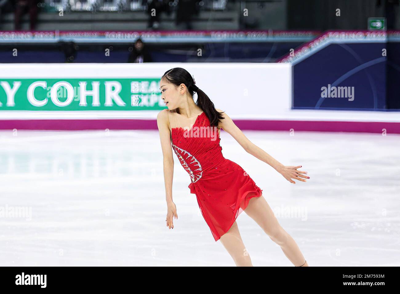 Hana Yoshida (JPN) performs during day 1 of the Junior Women Short Program of the ISU Grand Prix ...