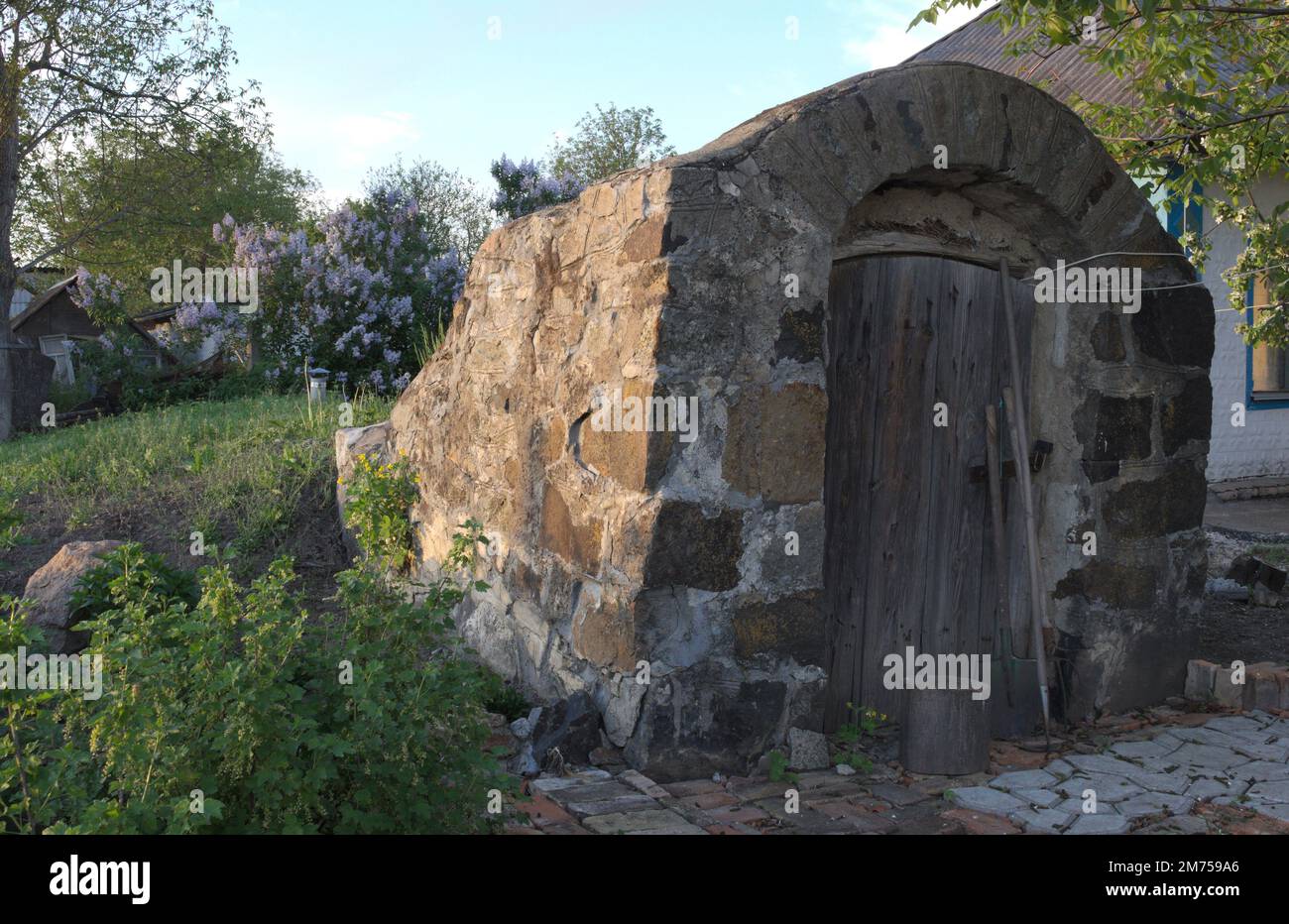 Entrance to the food storage basement Stock Photo - Alamy