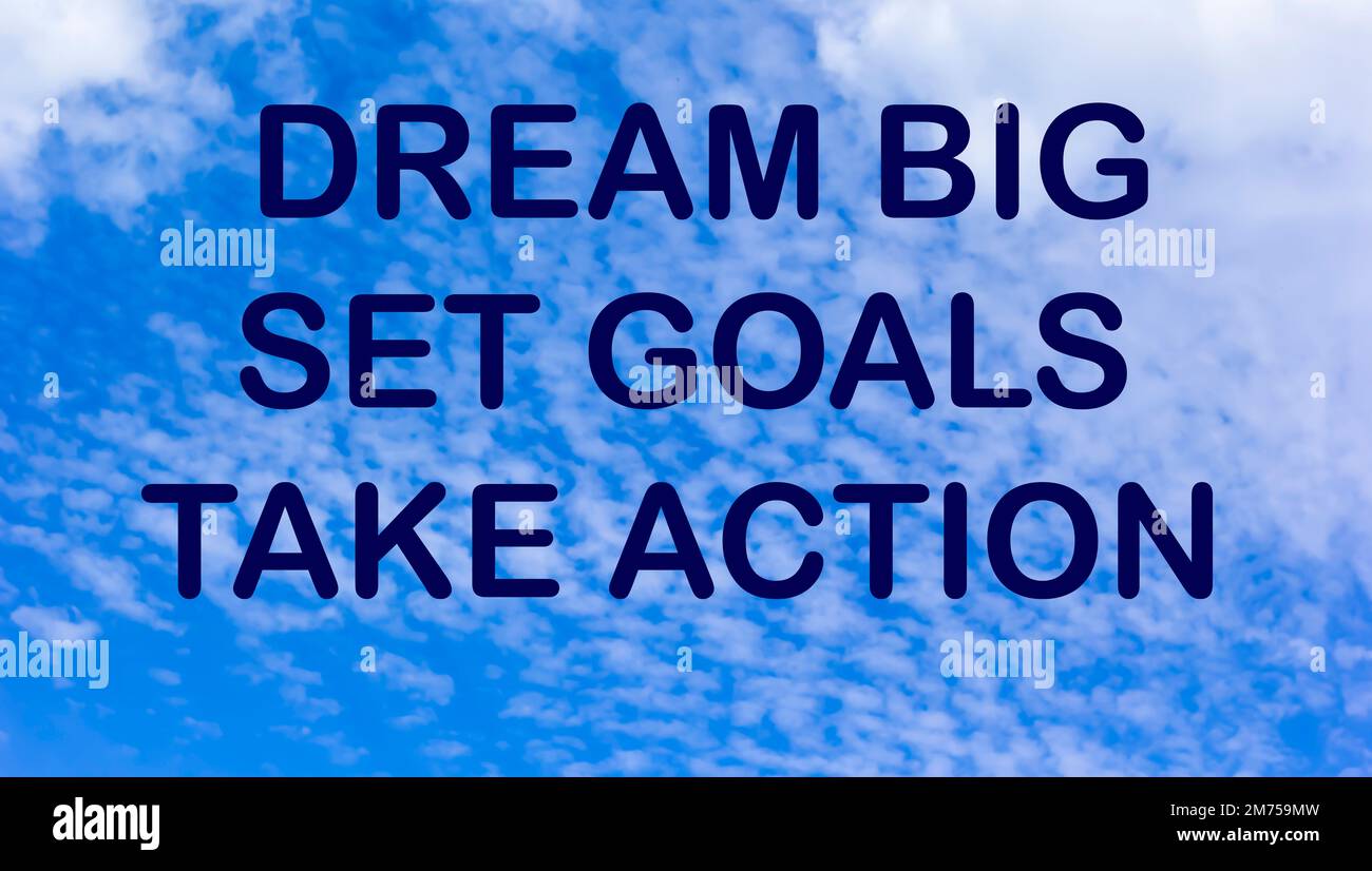 Inspirational motivation quote on blue sky background with clouds ...