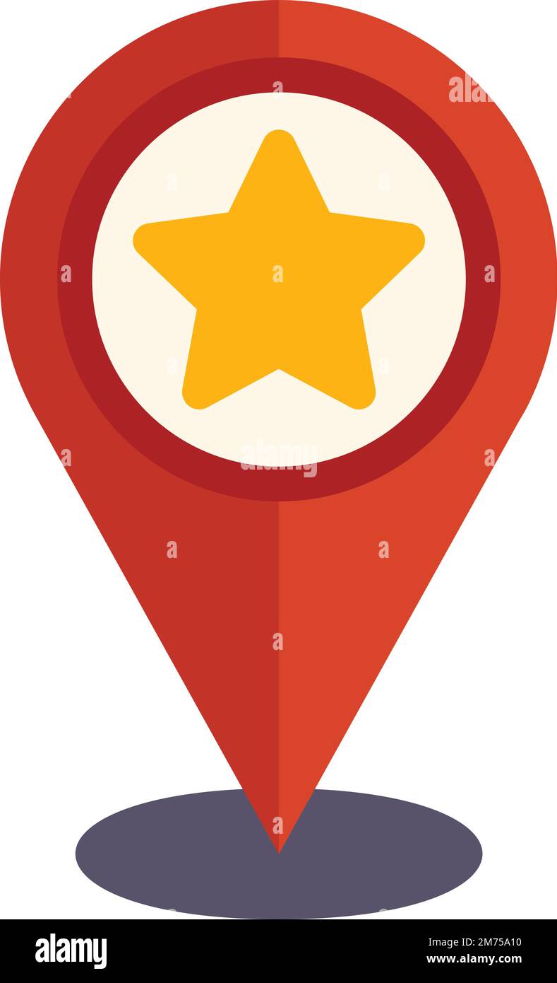 Review location icon flat vector. Customer trust. Star quality isolated ...