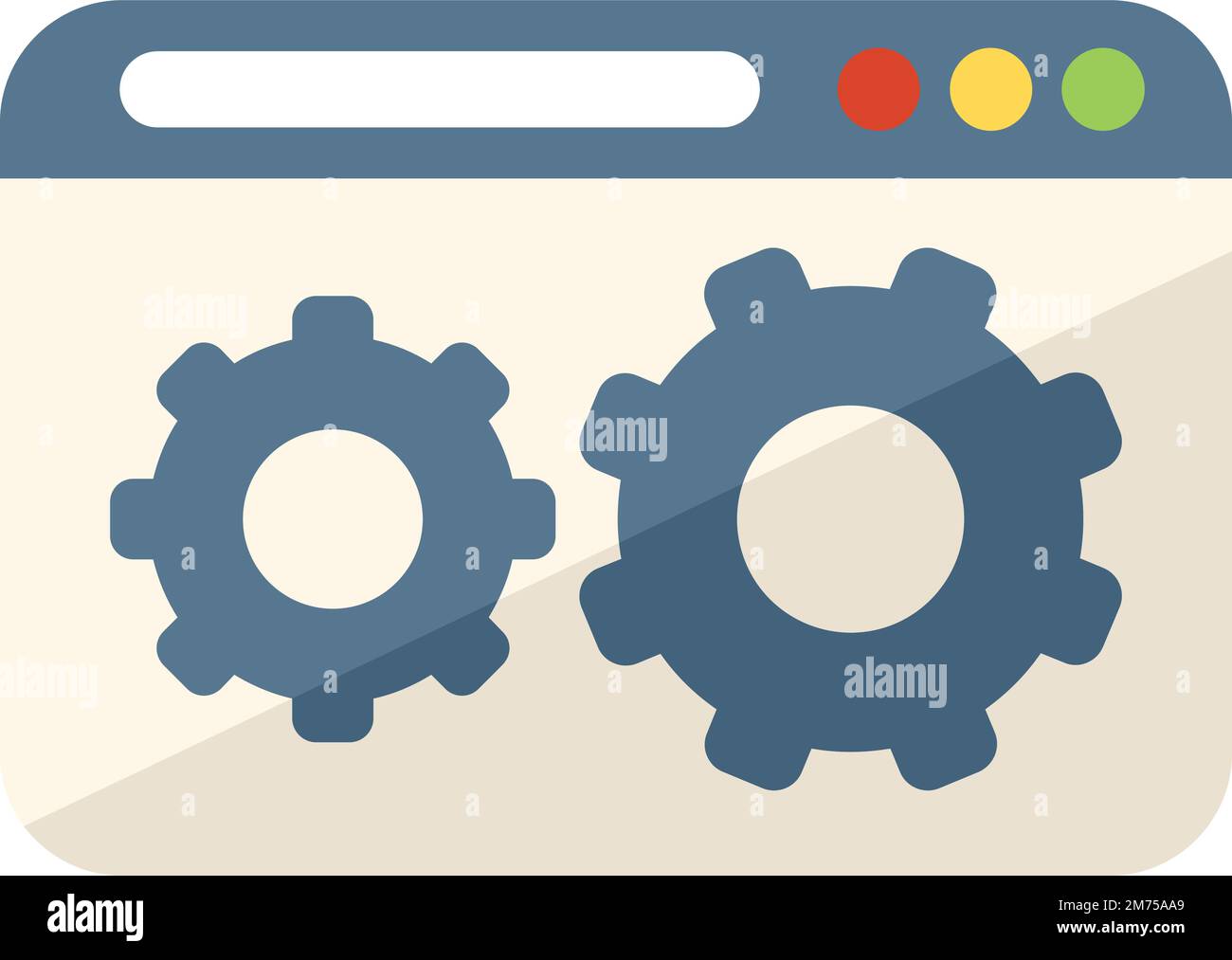 Web gear control icon flat vector. Plan screen. Data center isolated ...