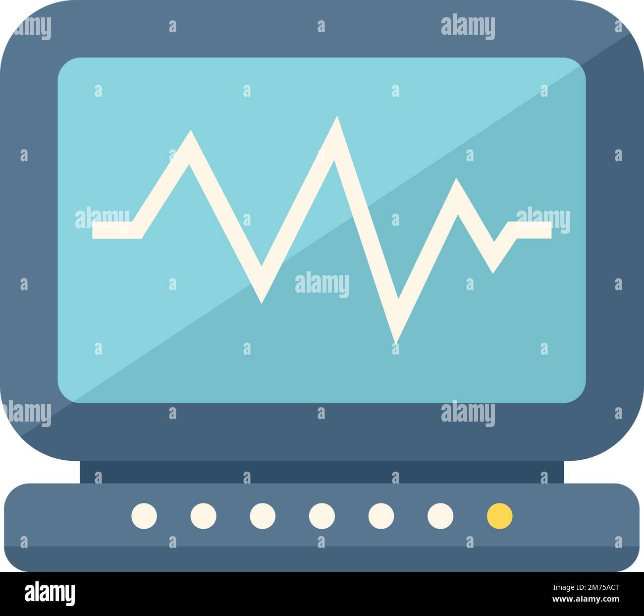 Heart rate control icon flat vector. Room center. Mission plan isolated ...