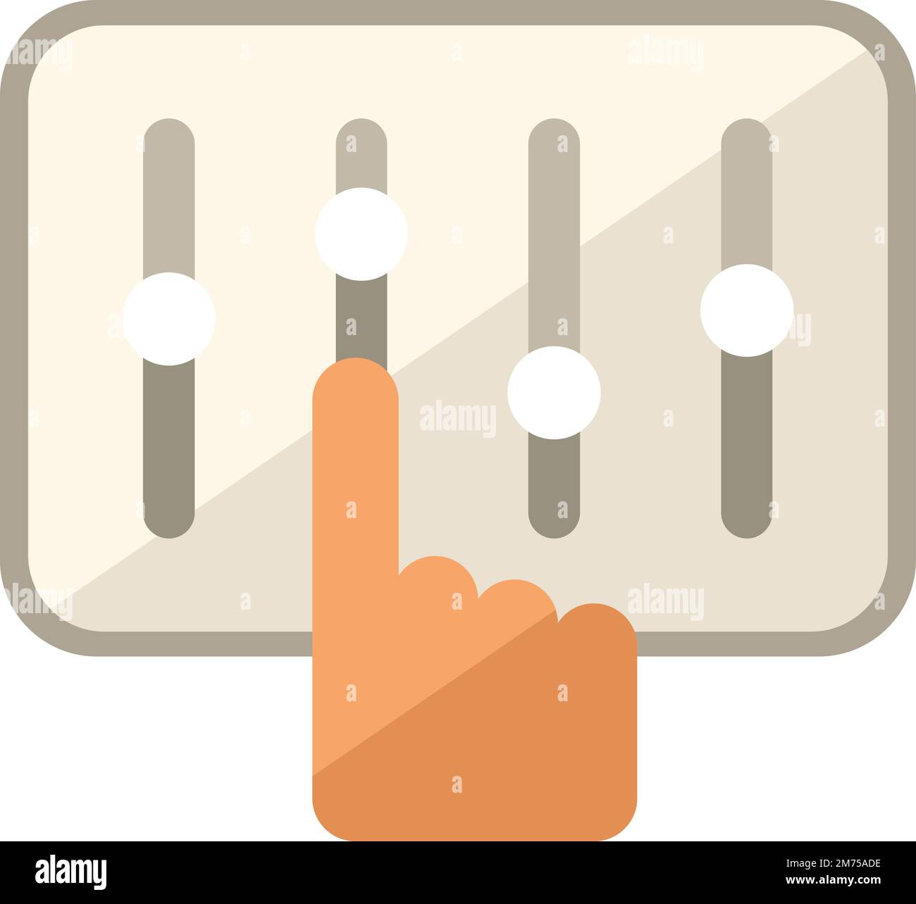 Equalizer control icon flat vector. Remote center. Monitor process ...