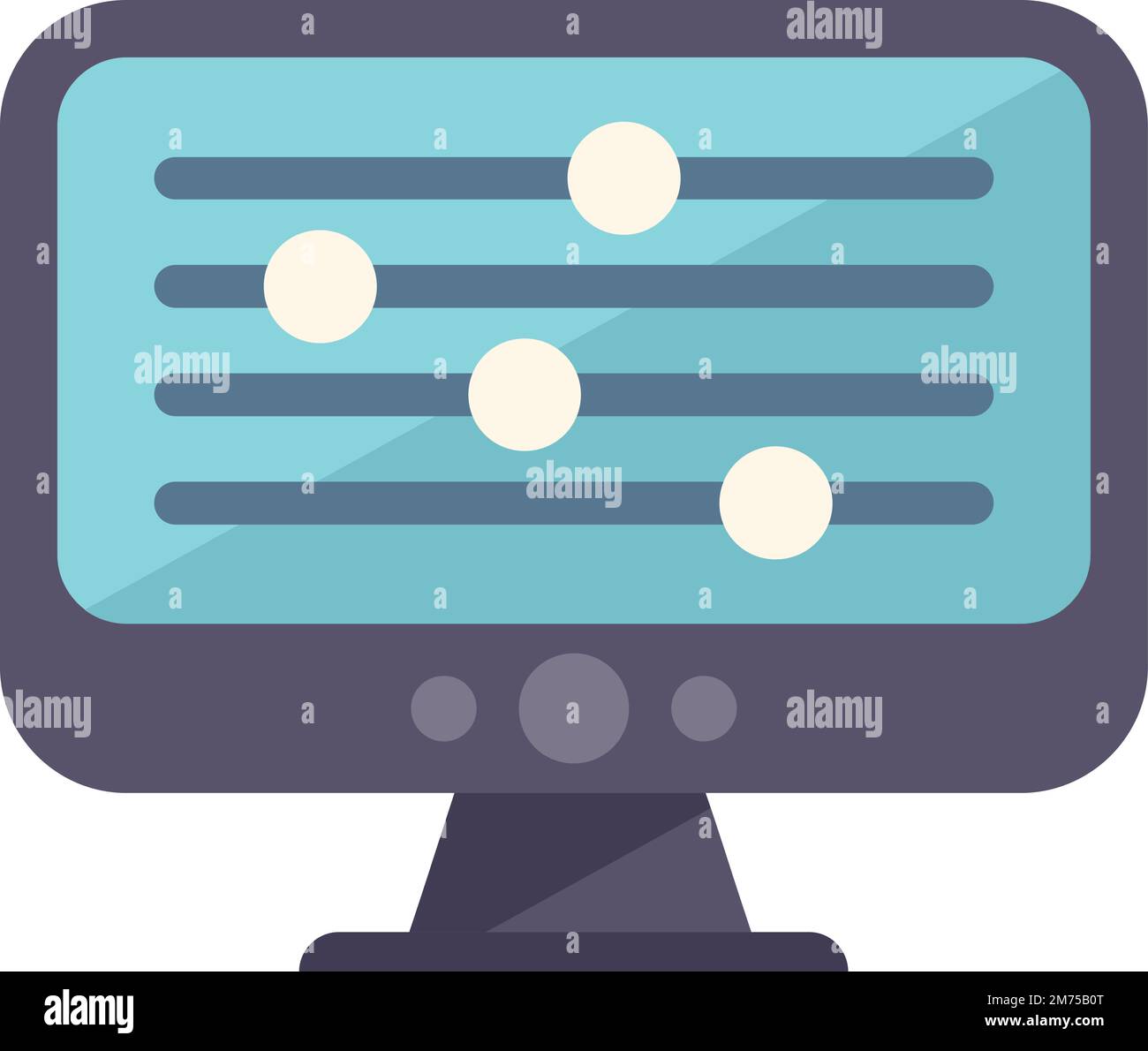 Video security control icon flat vector. Server remote. Screen work ...
