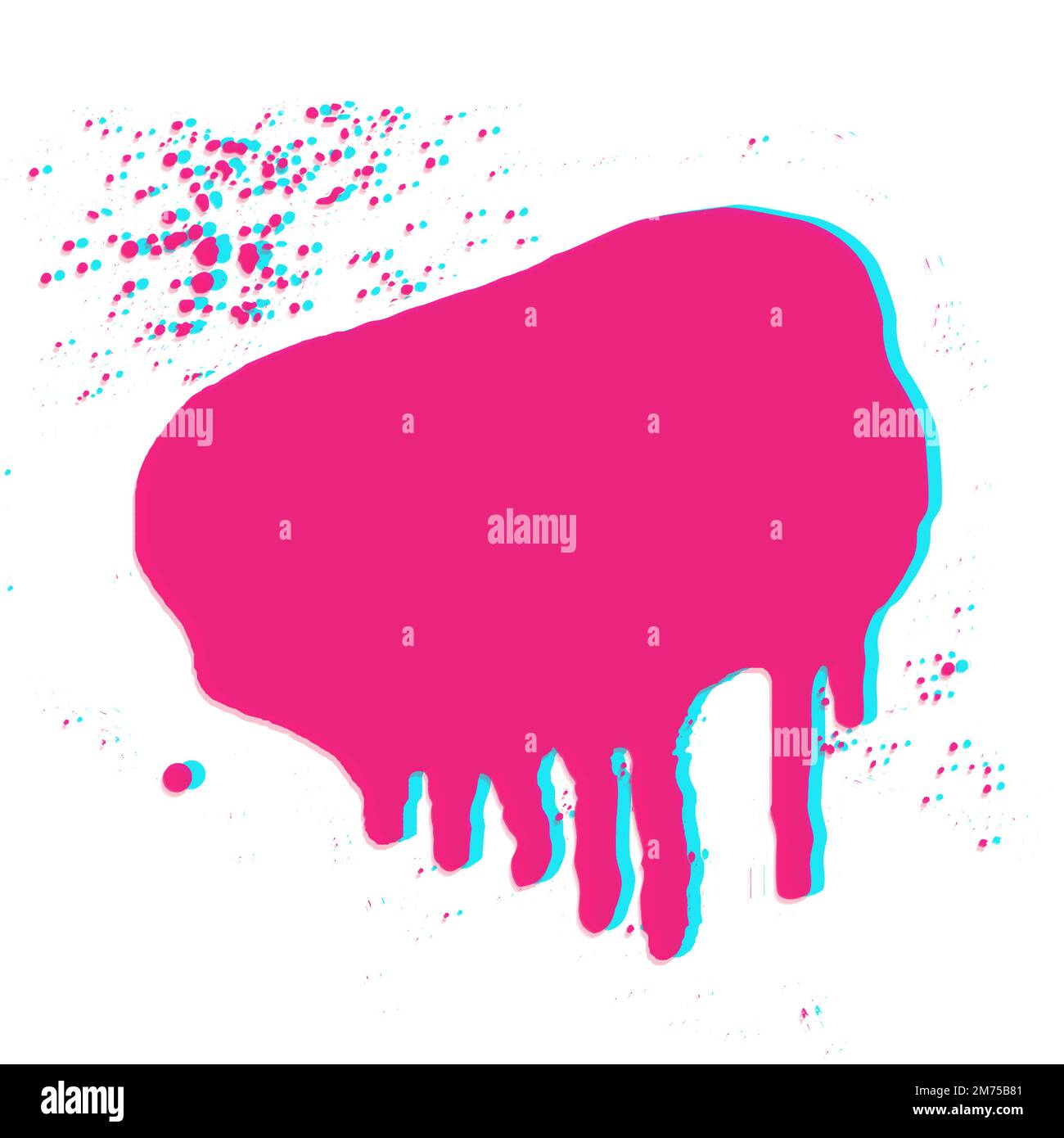 Pink text box writing stain liquid drip pink sticker illustration Stock ...