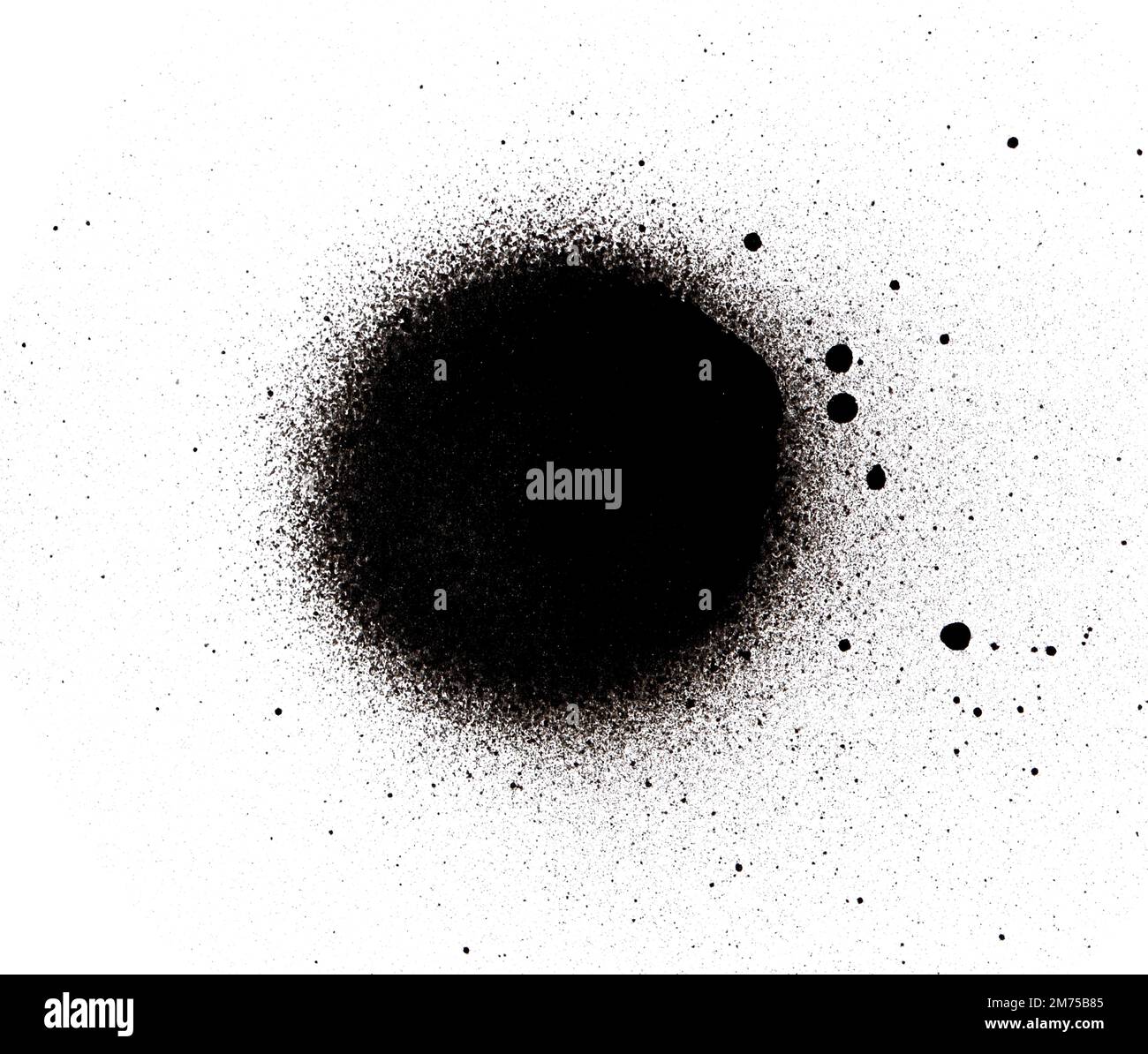 Dot, trace street art graffiti brush stain on white background ...