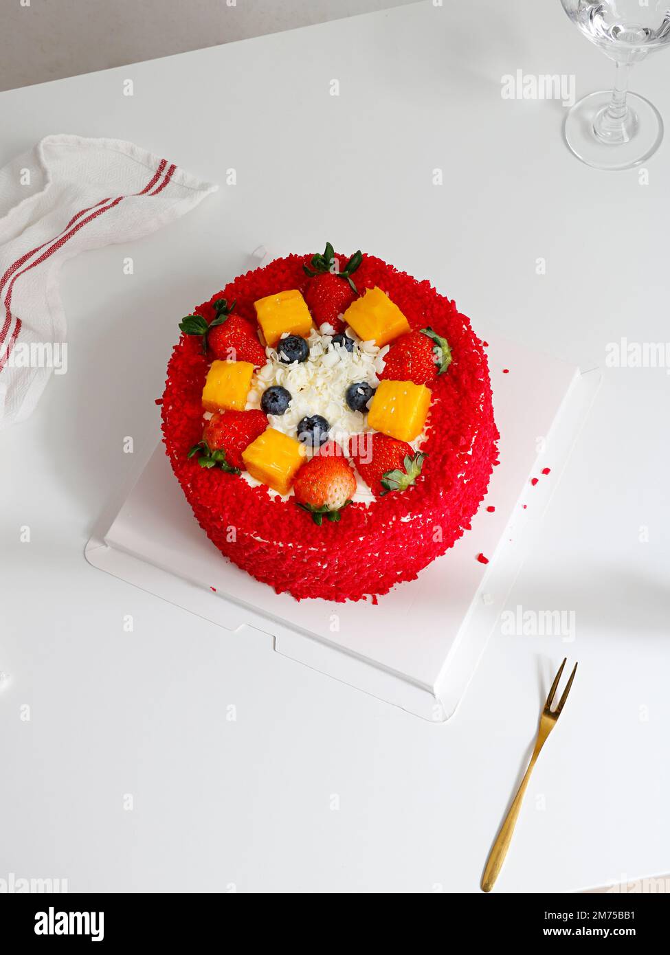 A fruity cake on table Stock Photo - Alamy