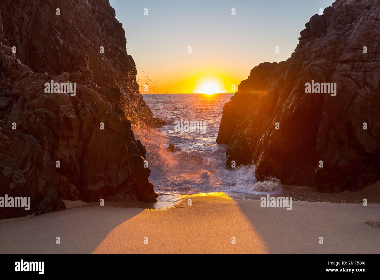 Ocean cliffs at the sunset in Baja California, Mexico Stock Photo - Alamy