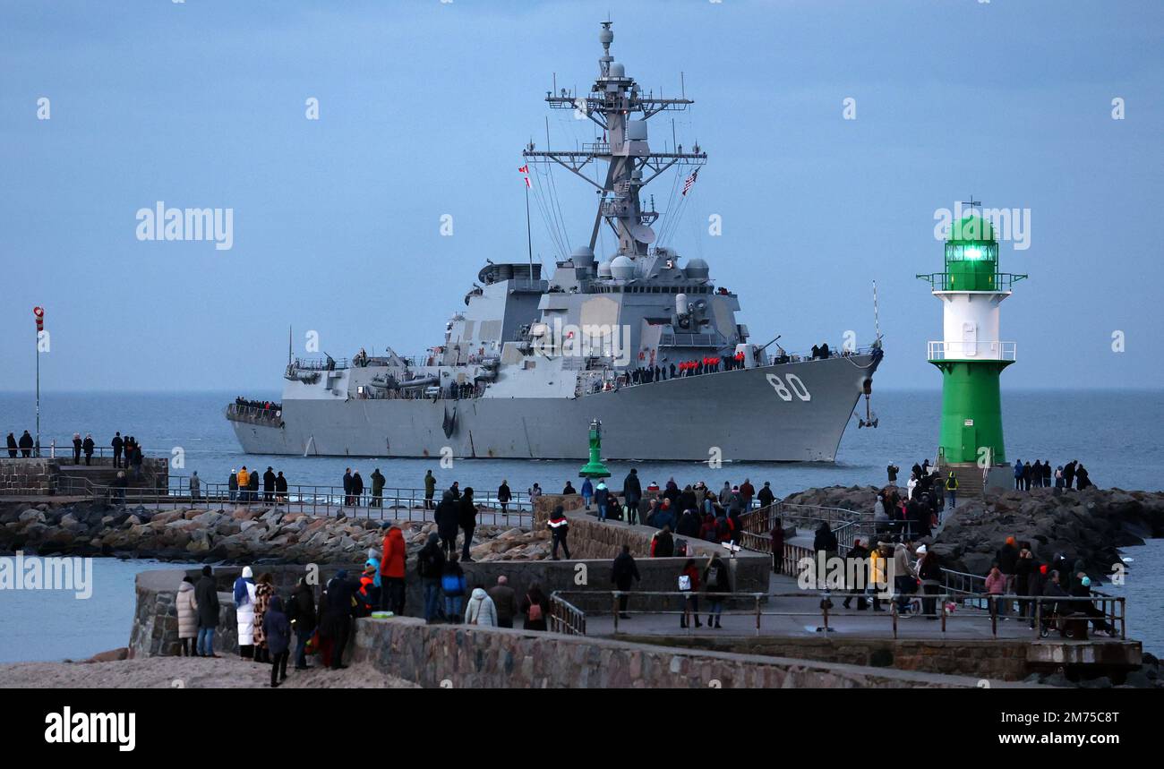 Rostock, Germany. 07th Jan, 2023. The U.S. destroyer "USS Roosevelt ...