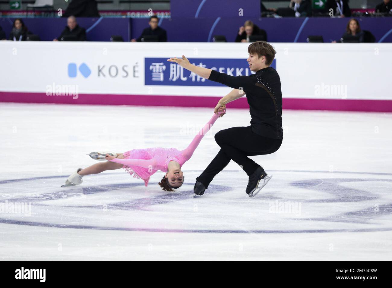 Sophia Baram and Daniel Tioumentsev (USA) perform during the Junior ...