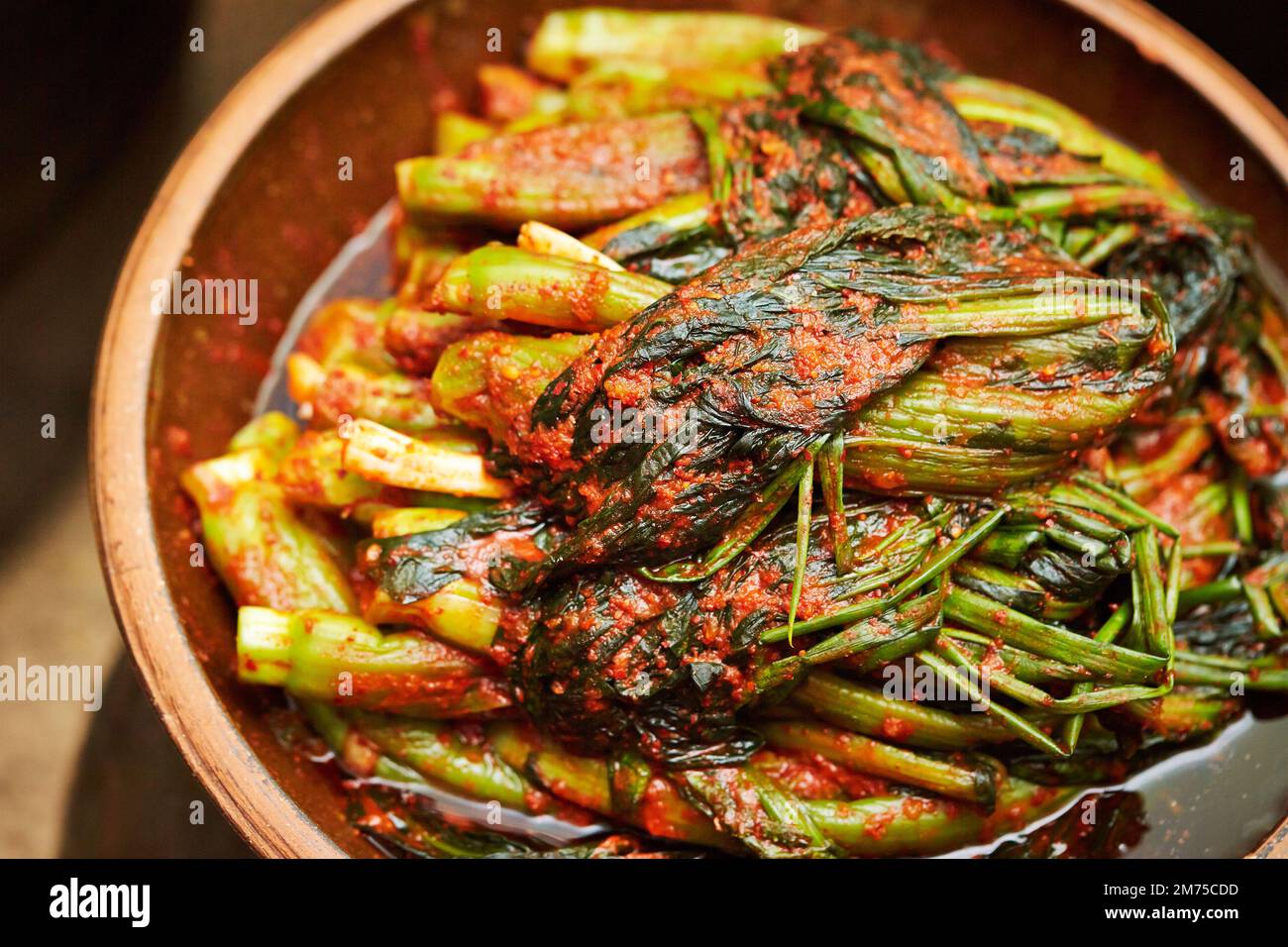 Leaf Mustard Kimchi,Kimchi, Korean spicy pickles dish Stock Photo - Alamy