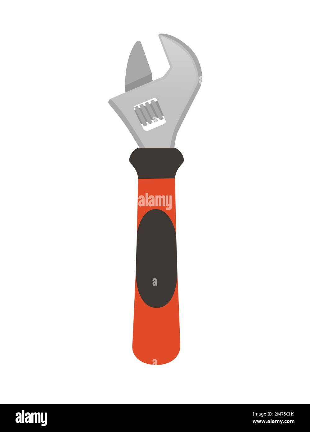Adjustable wrench with rubber handle hand tool instrument vector ...