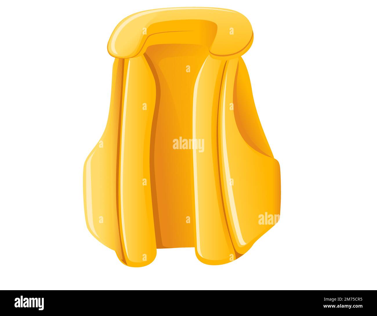 Lifeguard swim vest bright yellow color vector illustration isolated on ...