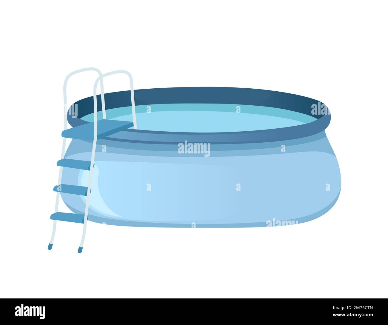 Plastic inflatable pool with ladder vector illustration isolated on ...