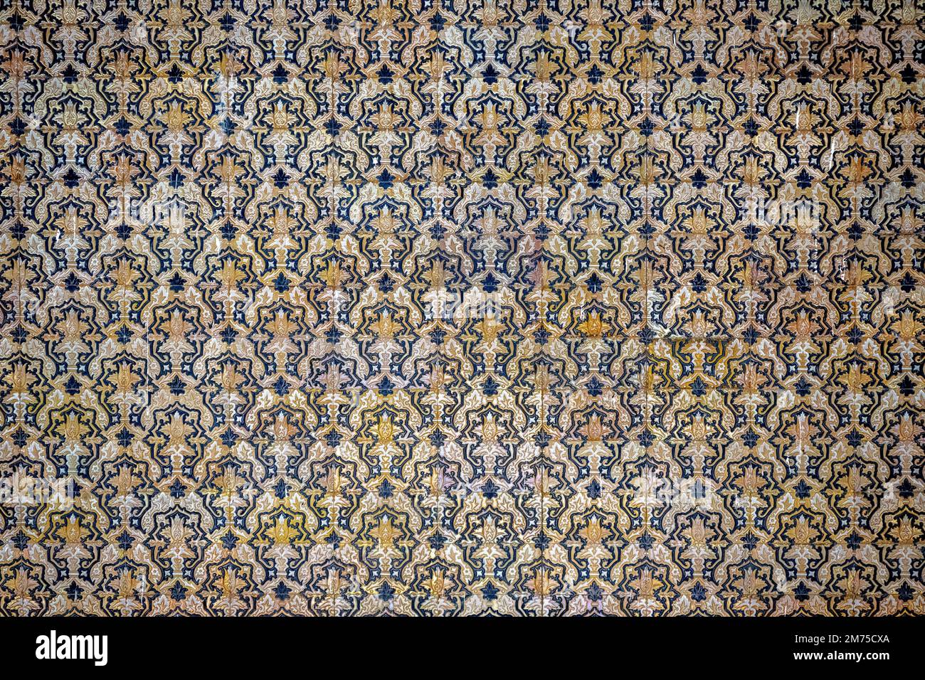 Spanish tile used to decorate the Plaza de Espana in Sevilla, Spain ...