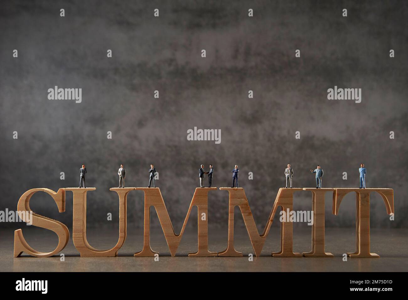 summit word and business miniatures Stock Photo - Alamy