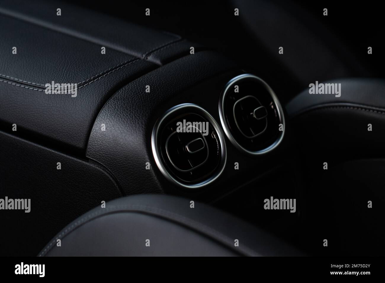 Car air conditioning close up view. The air conditioner flow inside the ...