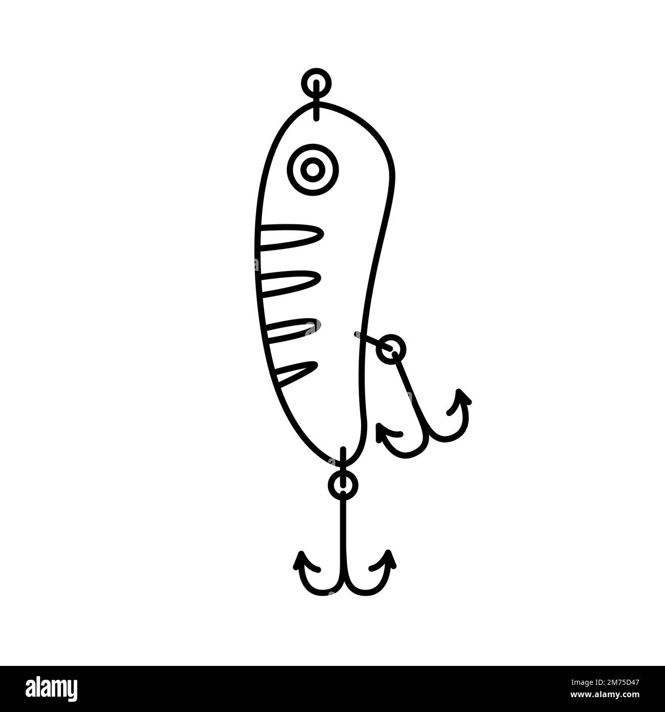 Fish bait icon outline design vector illustration on white background ...