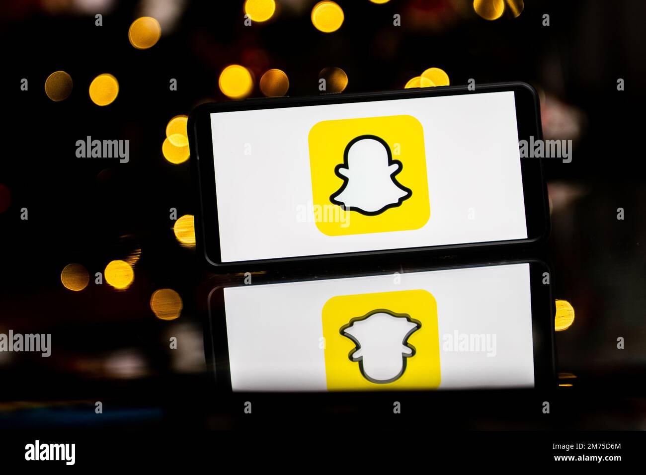 Poland. 6th Jan, 2023. In this photo illustration a Snapchat logo seen ...