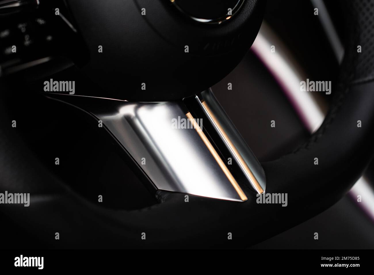 Modern car steering wheel hi-res stock photography and images - Alamy