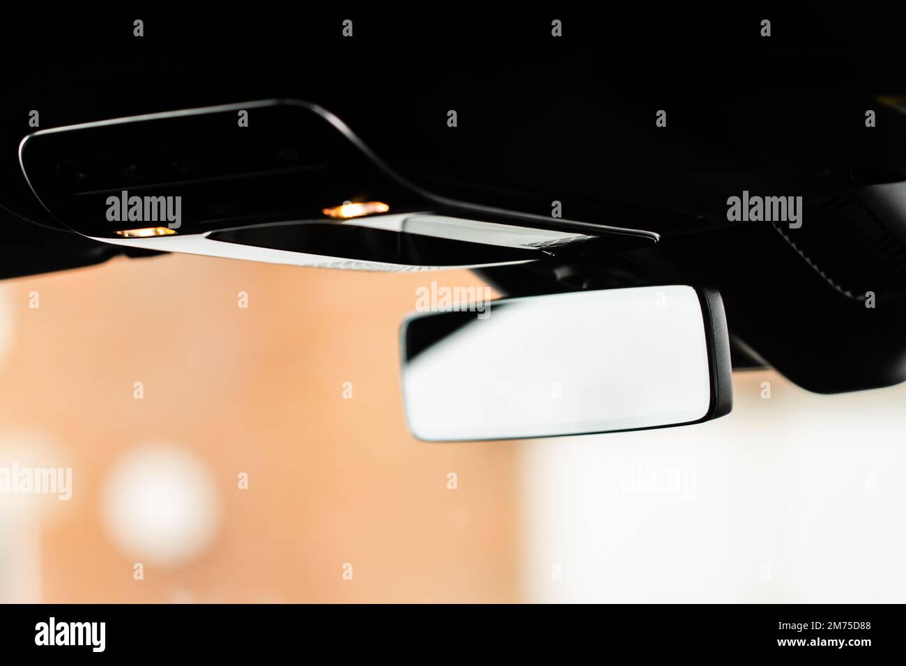 The rear view mirror inside the car Stock Photo - Alamy