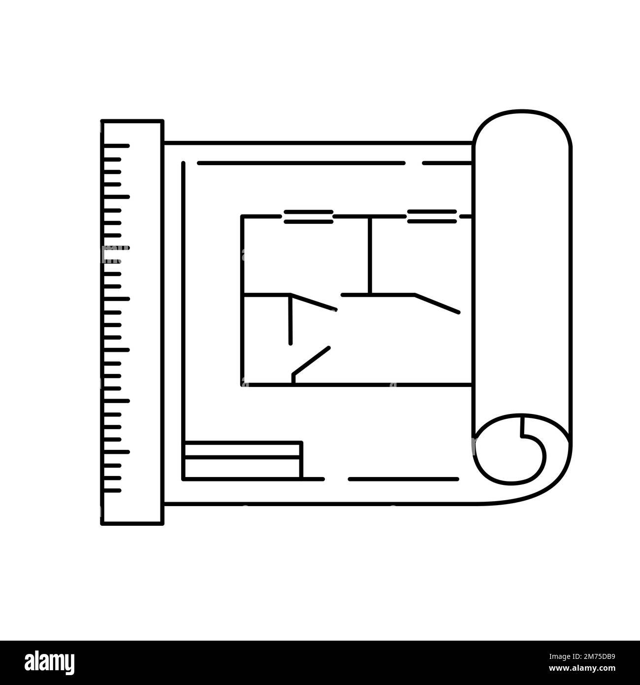 Blueprint icon outline design vector illustration on white background ...