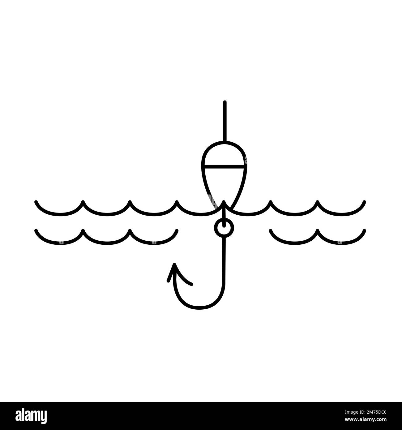 Treble hook icon outline design vector illustration on white background ...