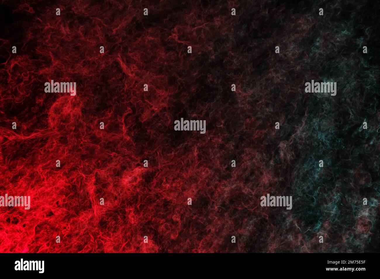 Hazy smoke of red and green color. Abstract mysterious nebula 3d ...