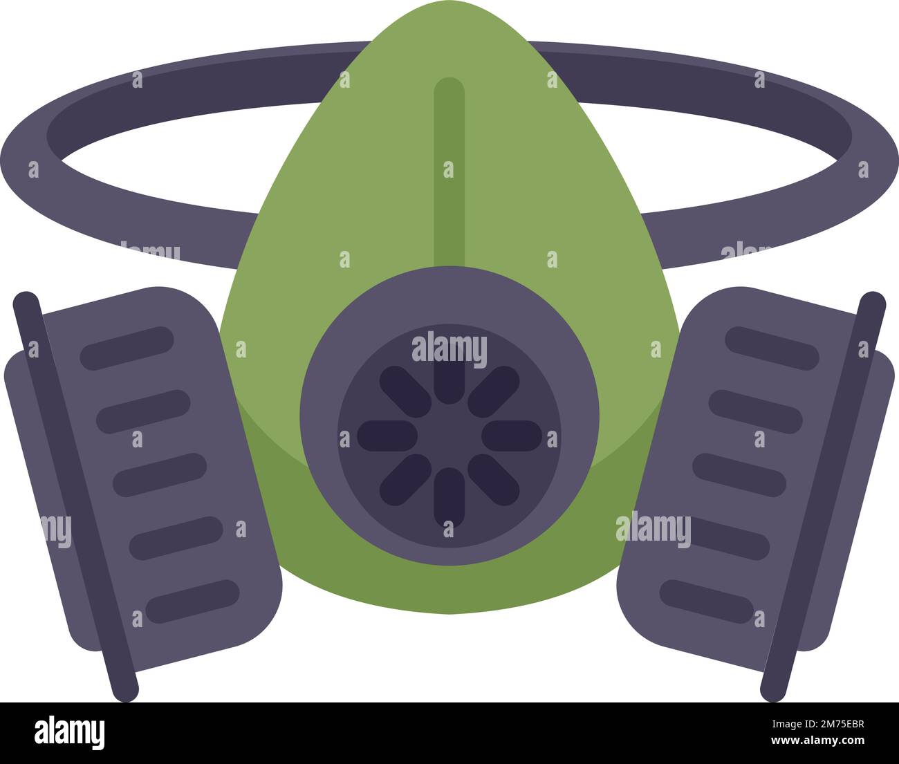 Gas mask icon flat vector. Army toxic. Chemical air isolated Stock ...