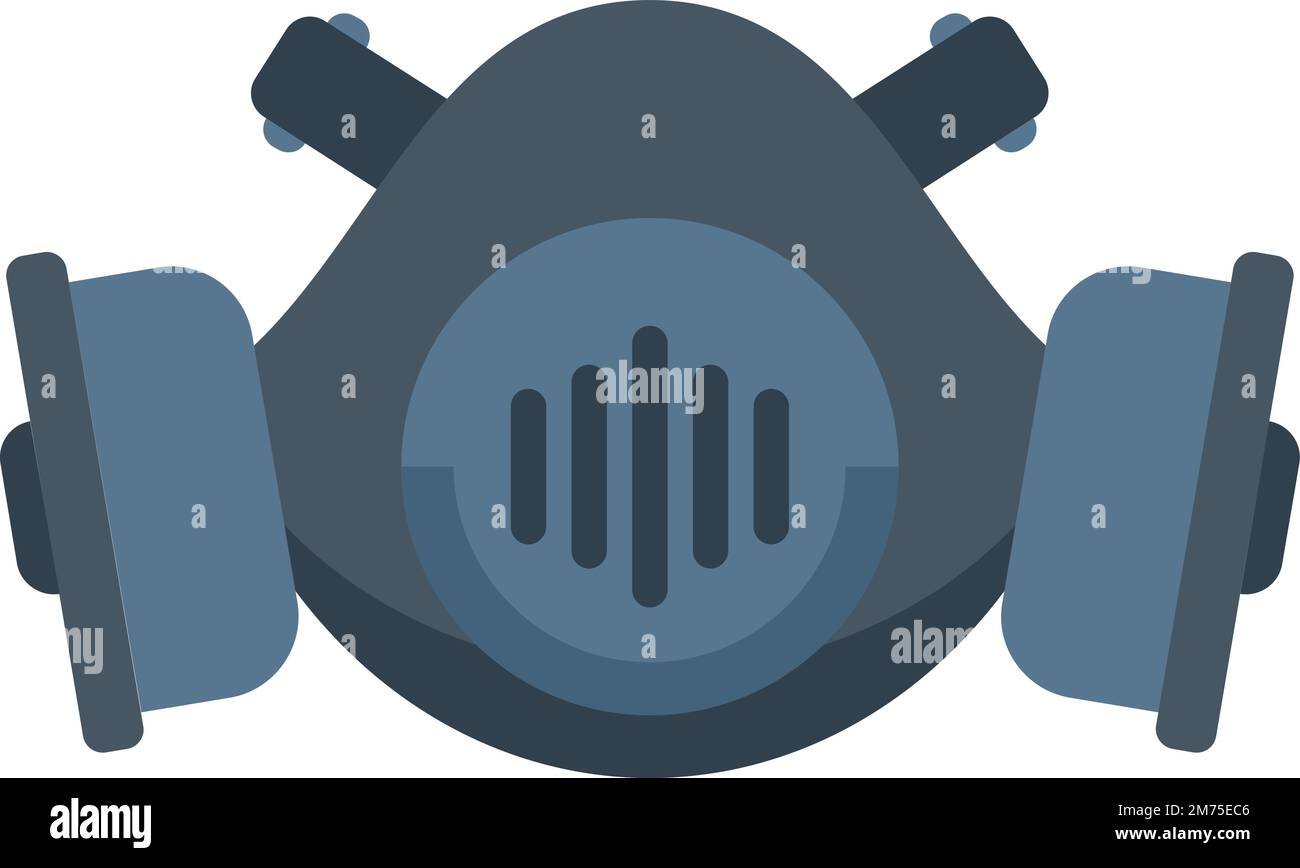 Toxic gas mask icon flat vector. Army air. Military war isolated Stock ...