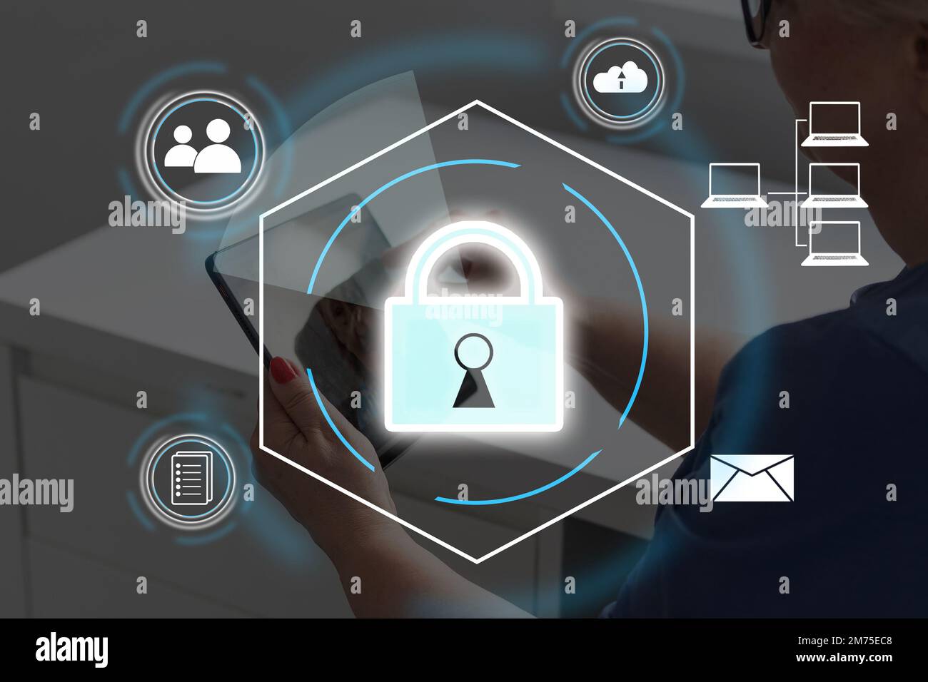 Cybersecurity And Privacy Concepts To Protect Data Lock Icon And