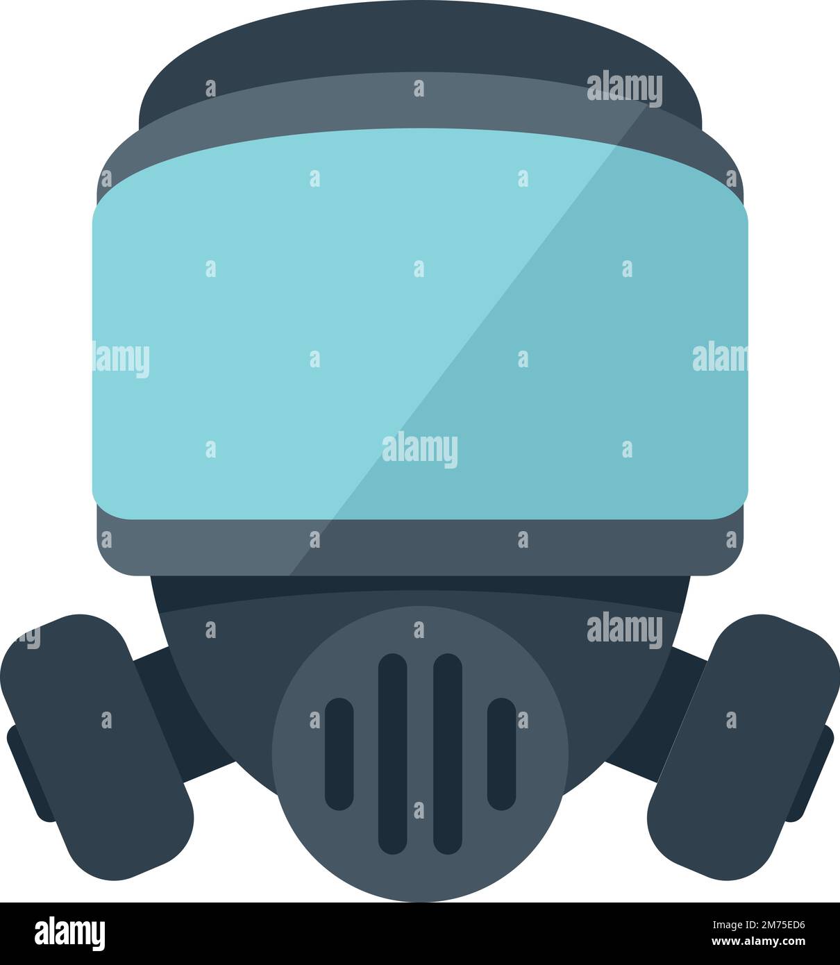 Danger gas mask icon flat vector. Toxic air. Army respirator isolated ...
