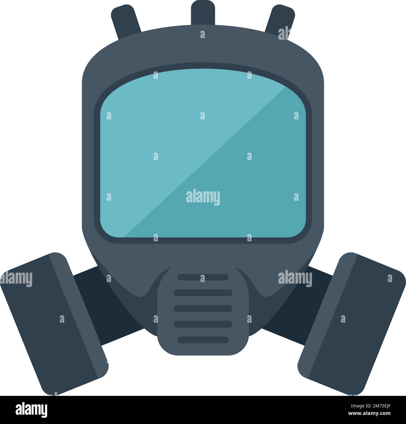 Gas mask helmet icon flat vector. Toxic air. Safety military isolated ...
