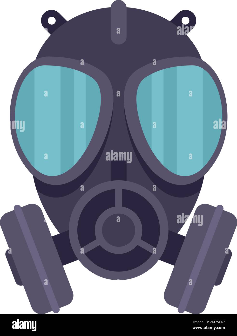 Pollution gas mask icon flat vector. Toxic air. Safety helmet isolated ...