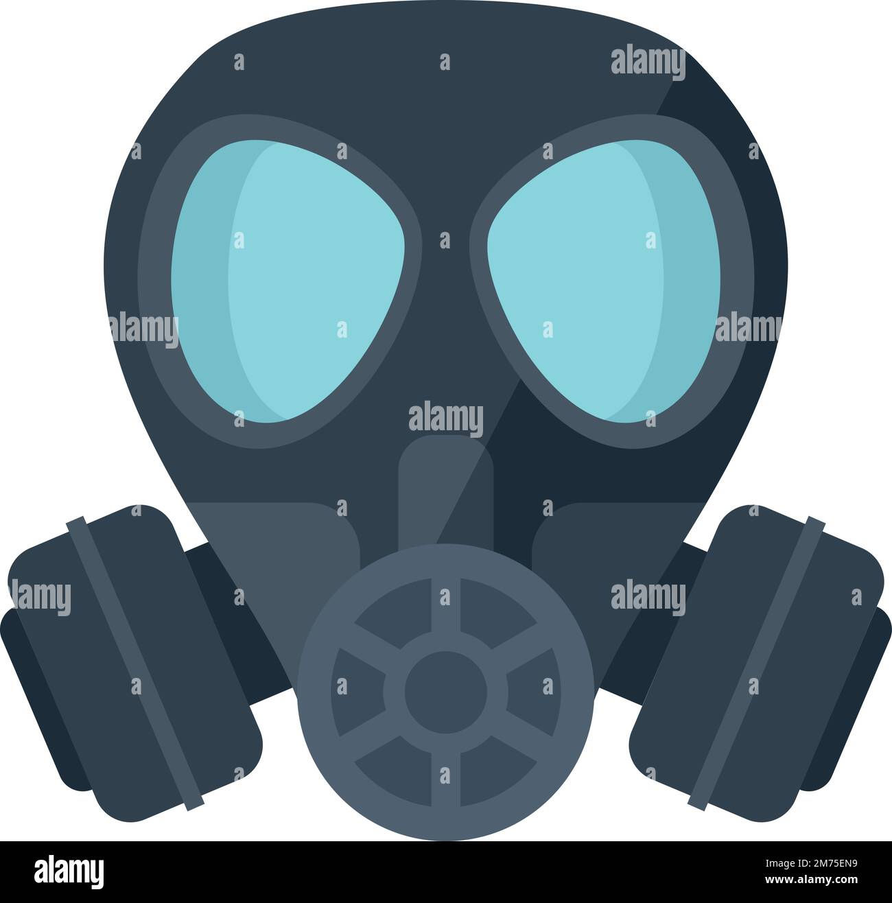 Gas mask poison icon flat vector. Toxic air. Danger chemical isolated ...