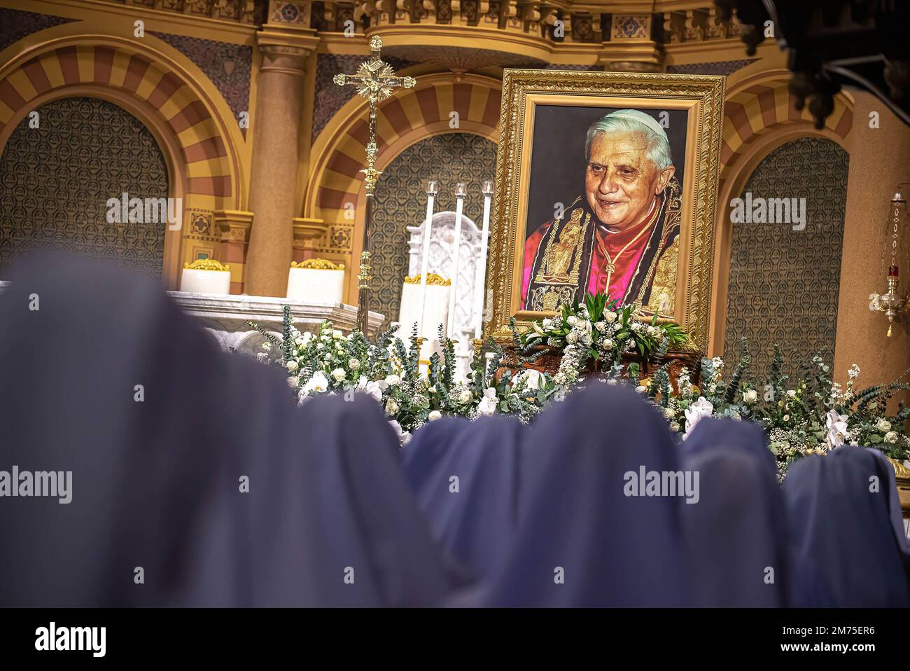 Bangkok, Thailand. 7th Jan, 2023. The photo of the late pope seen ...