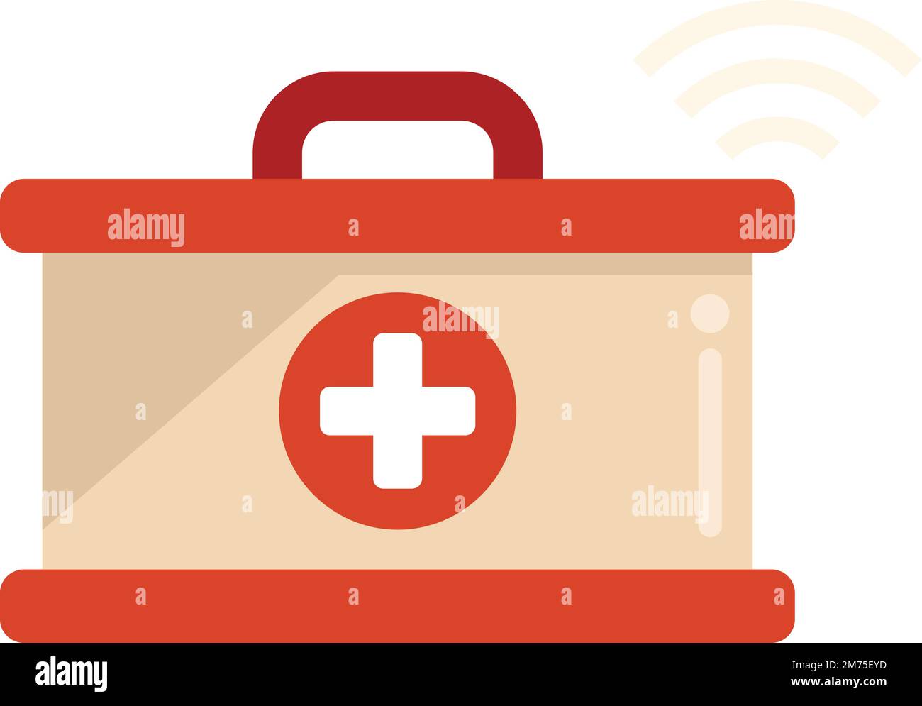 Wireless first aid kit icon flat vector. Online doctor. Medical care ...