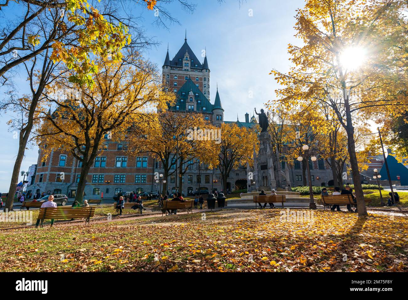 Quebec, Canada - October 23 2022 : Place d'Armes. Quebec City Old Town ...