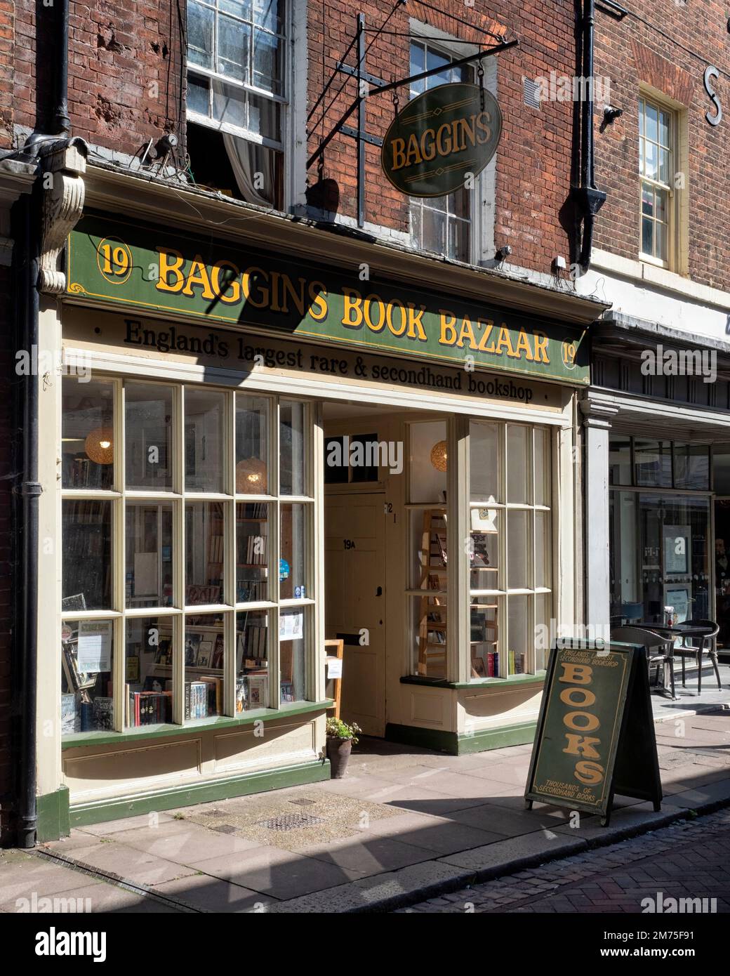 ROCHESTER, KENT, UK - SEPTEMBER 13, 2019: Exterior view of Baggins Book ...