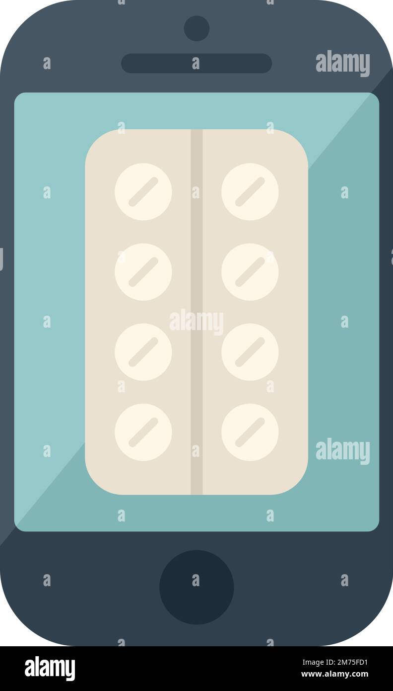 Online medical call icon flat vector. Patient health. Medicine care ...