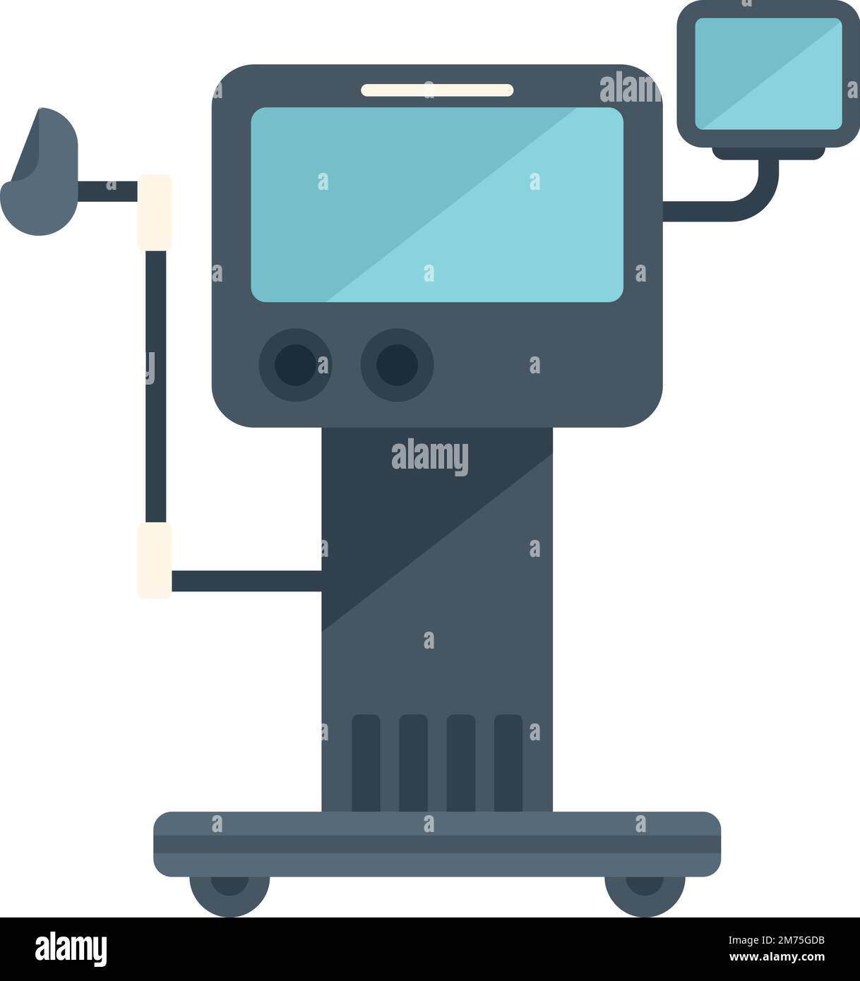 Hospital medical machine icon flat vector. Respiratory equipment. Care ...
